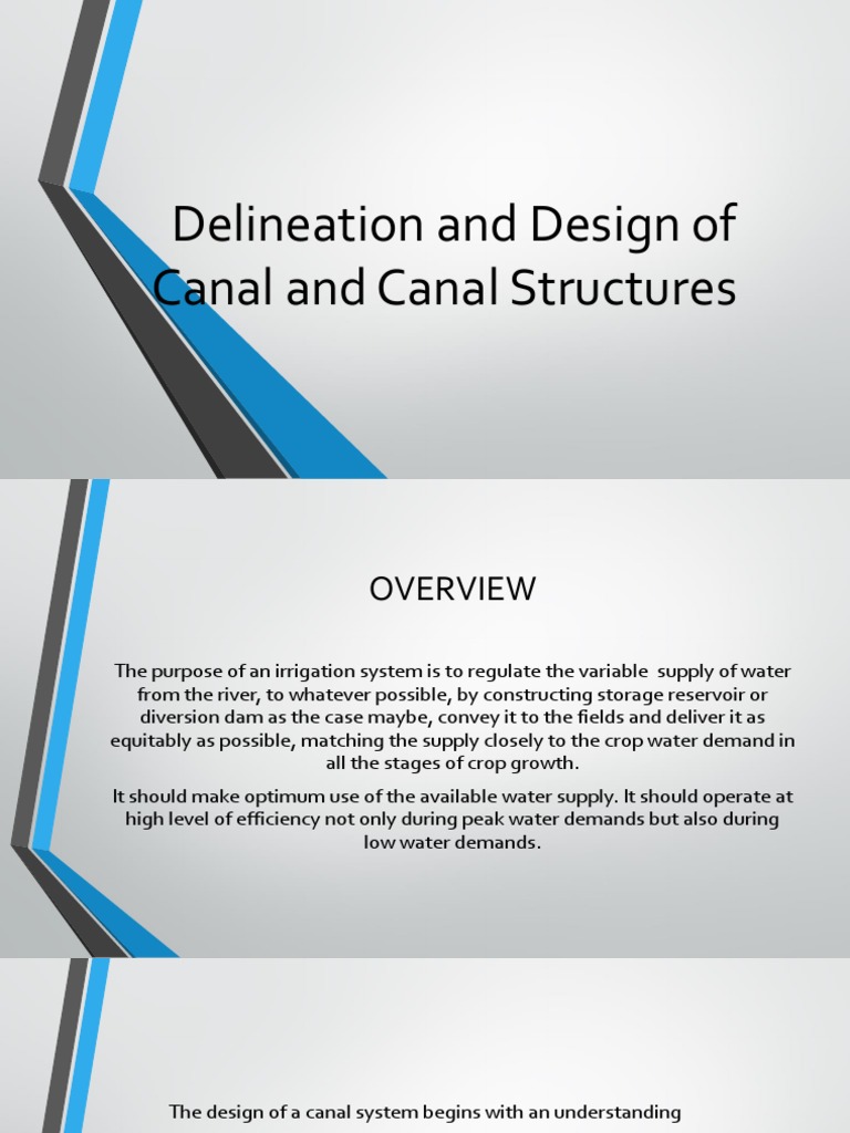 Delineation and Design of Canal and Canal Structures | PDF
