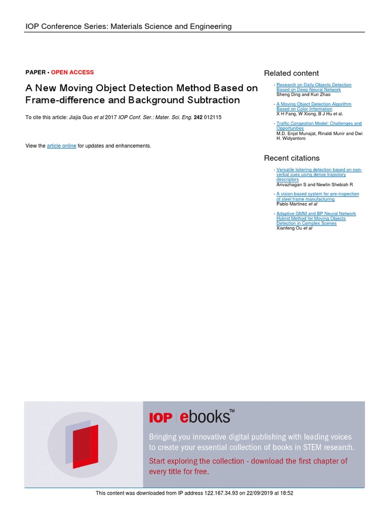 Moving Object Detection | PDF