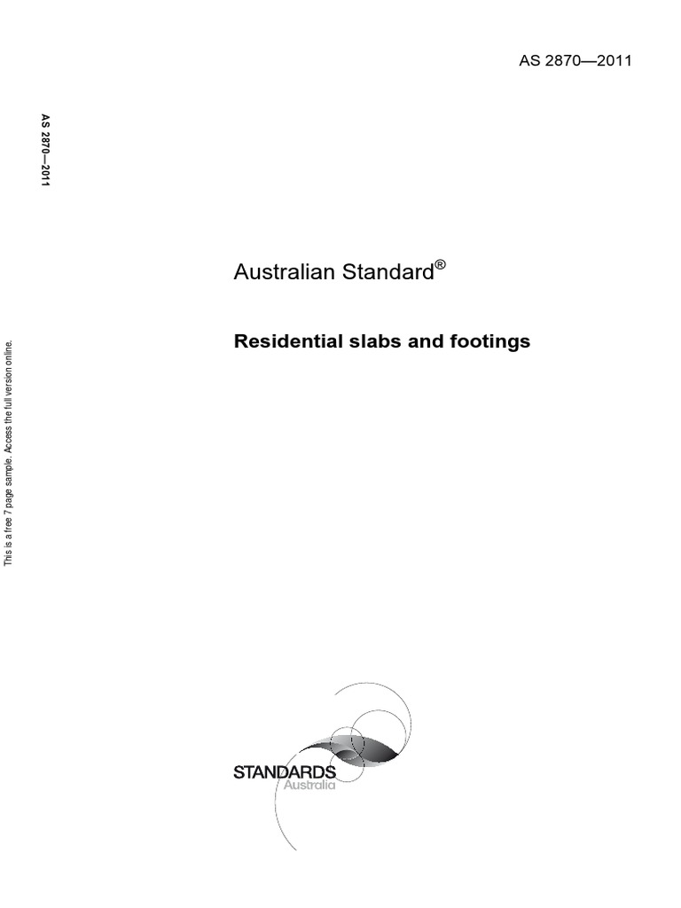 Australian Standard: Residential Slabs and Footings | PDF | Concrete ...