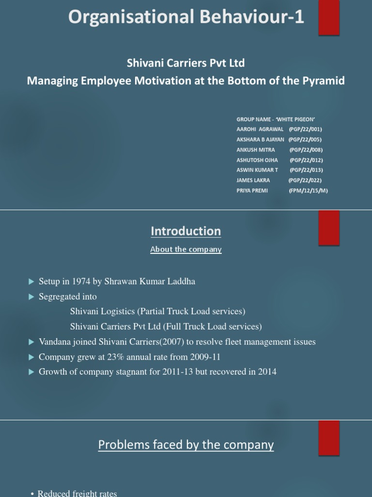 Employee Motivation at Shivani Carriers | PDF | Motivation | Motivational
