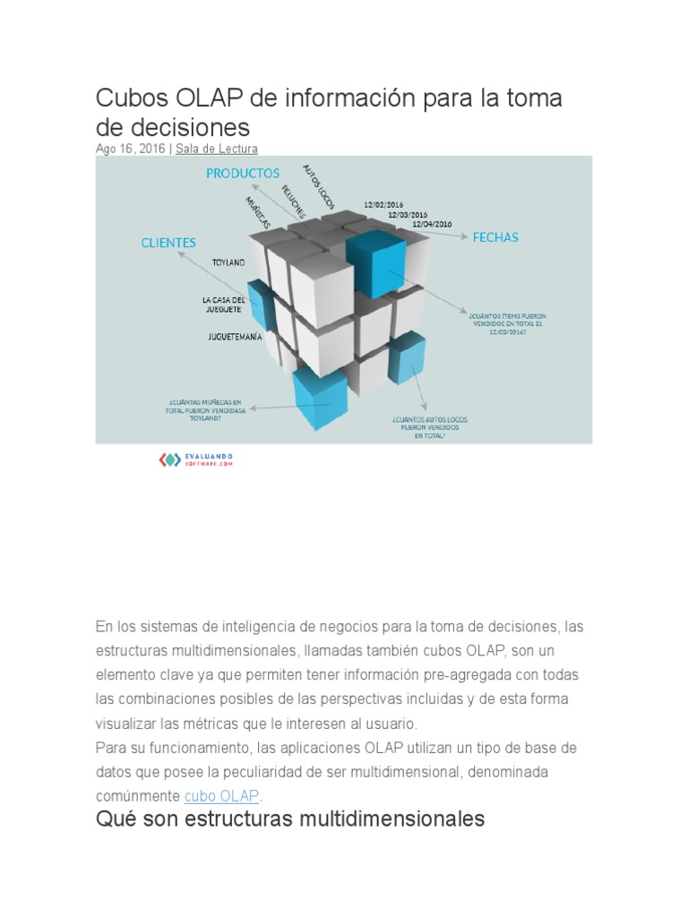Cubos OLAP de Información para La Toma de Decisiones | PDF | Bases de ...