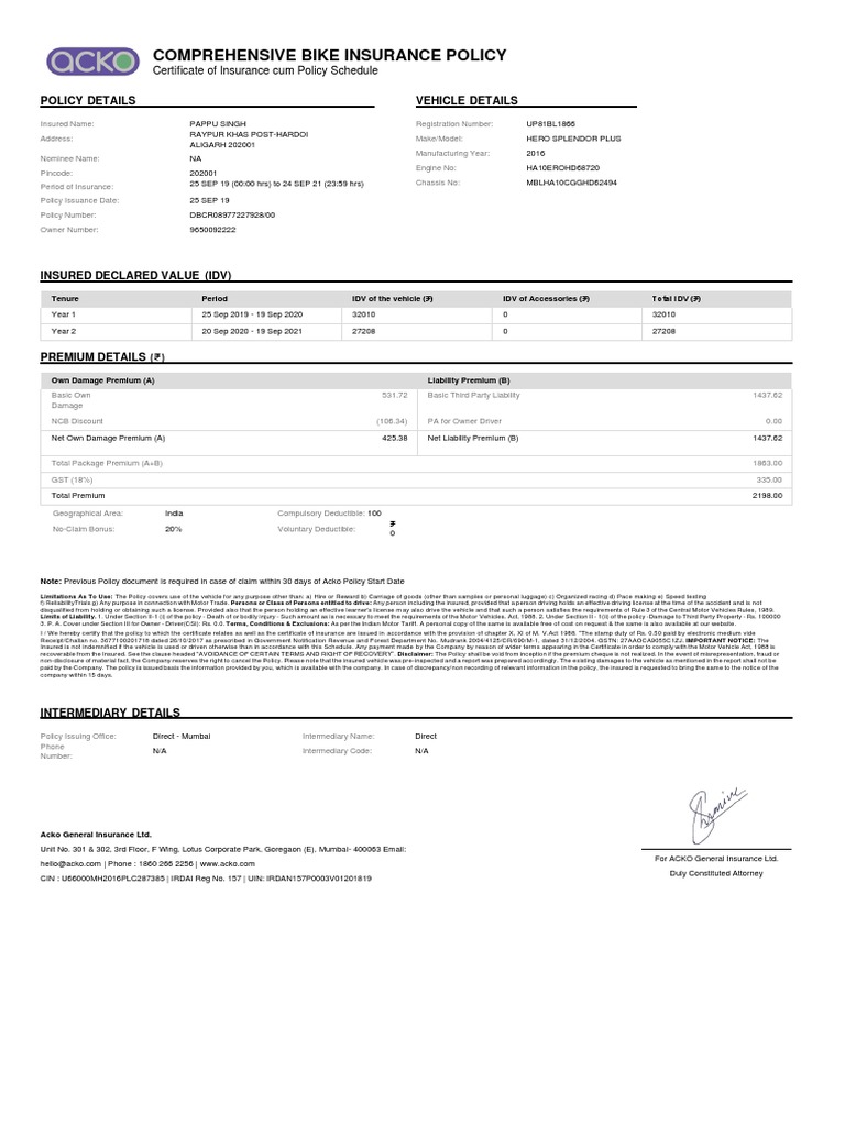 Splendor Plus | PDF | Liability Insurance | Insurance Policy