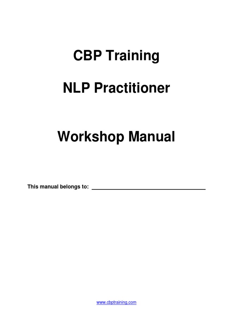 NLP Practitioner Manual | PDF | Neuro Linguistic Programming | Thought