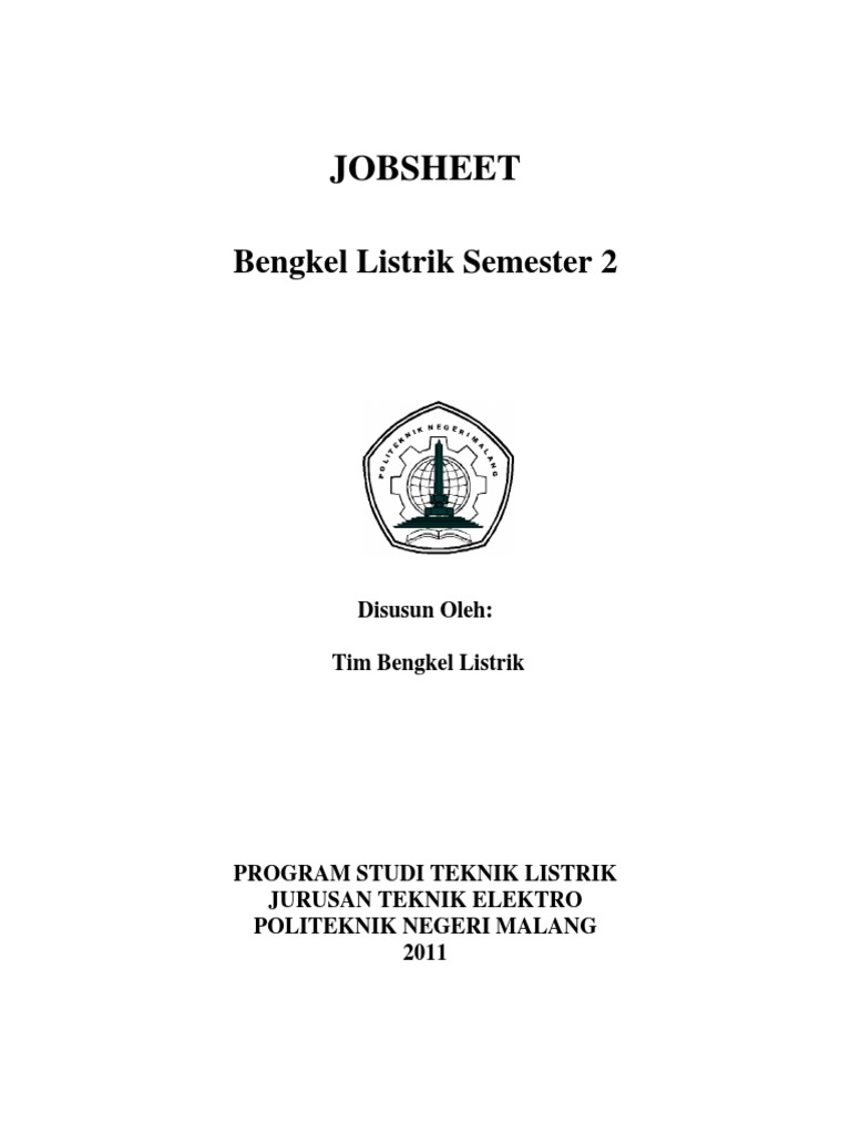 Job Sheet Bengkel Listrik II PDF | PDF