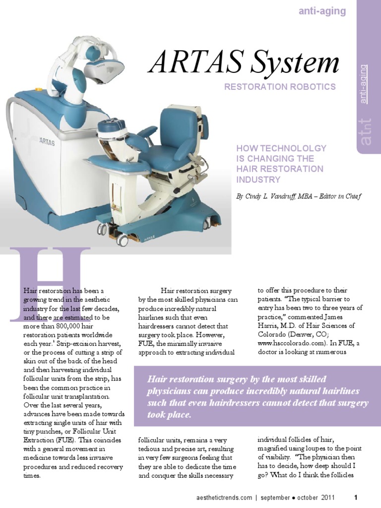 Artas System | Download Free PDF | Medicine | Medical Specialties
