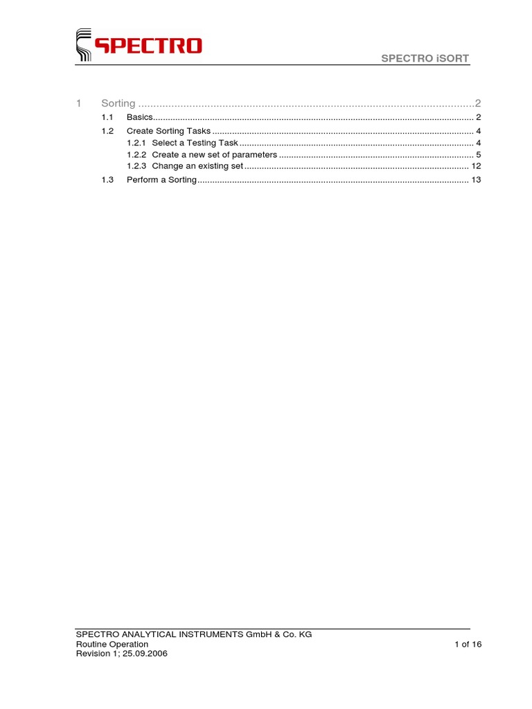 iSORT Spectro Sorting | PDF | Calibration | Engineering Tolerance