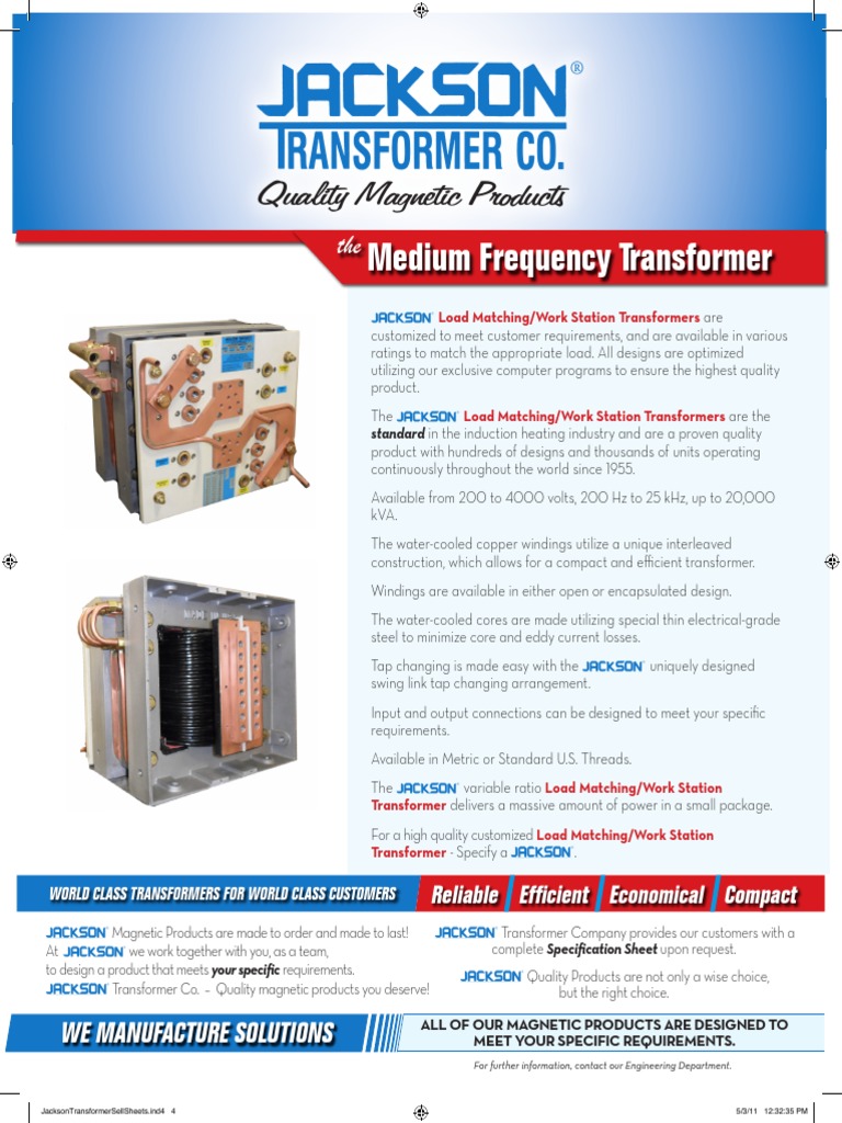 Medium Frequency TransformerBrochure | PDF | Transformer | Electromagnetism