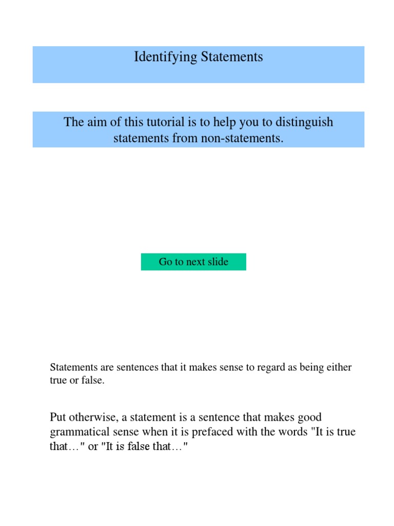 Statement and Nonstatementc | PDF | Sentence (Linguistics) | Clause