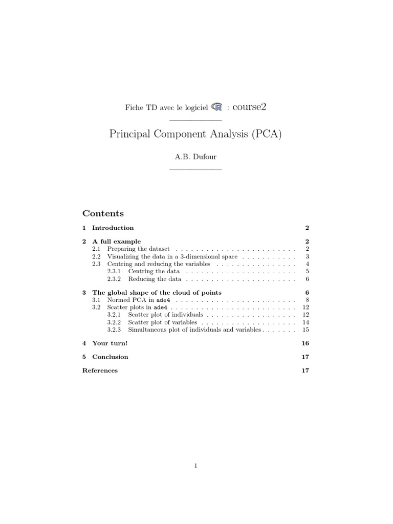 Course2 - Principal Component Analysis (PCA) : Fiche TD Avec Le ...