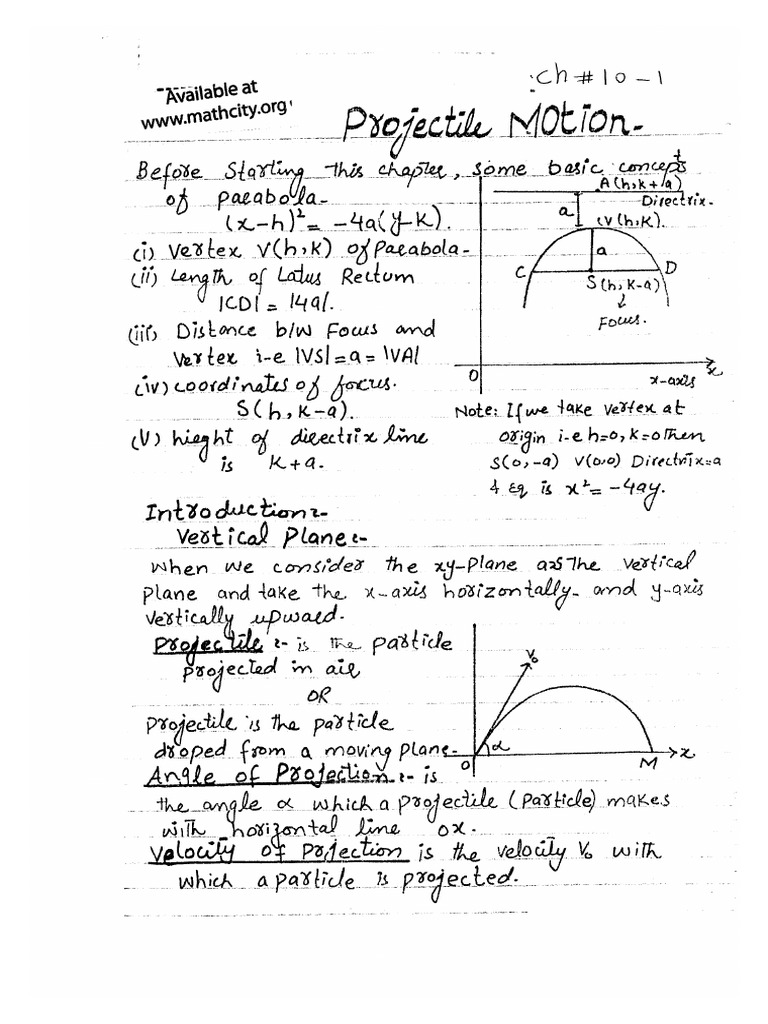Ch10 Motion of A Projectile All | PDF