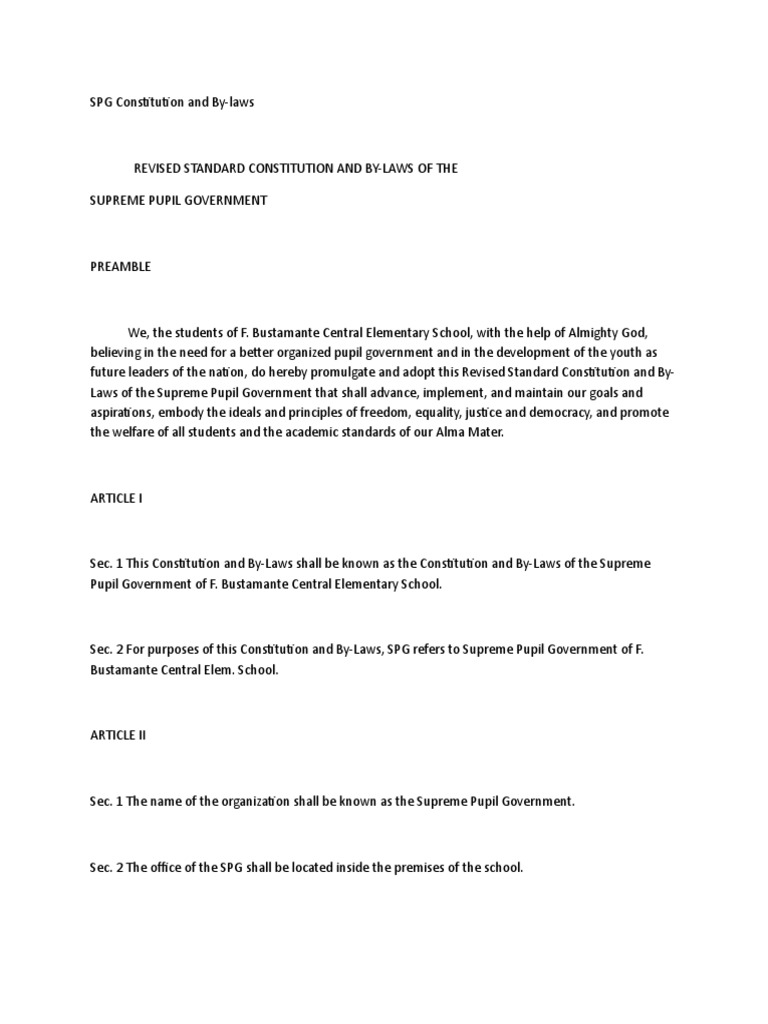 SPG Constitution & By-laws Guide | PDF | Constitutional Amendment ...