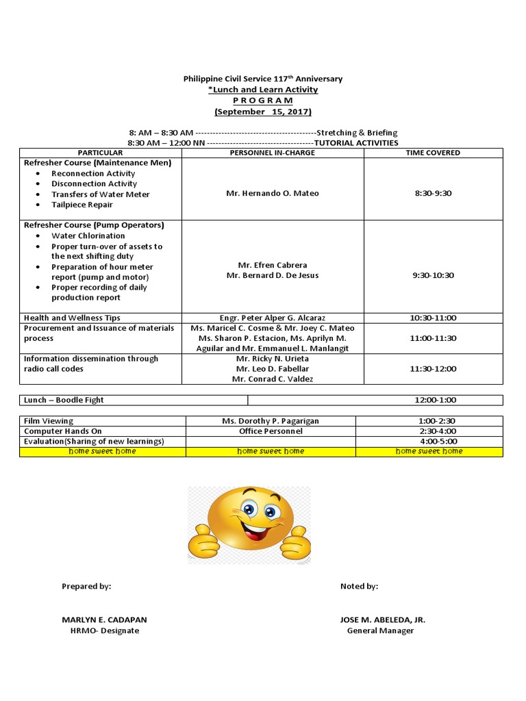 Lunch and Learn Activity (CSC) - 2017 | PDF