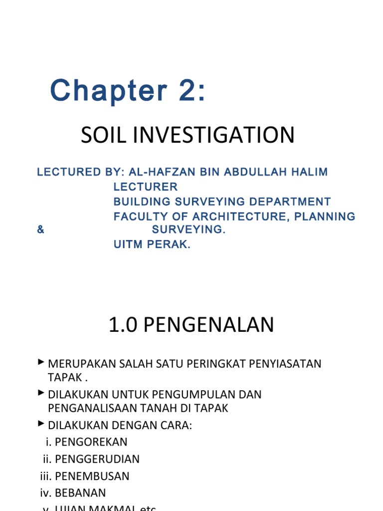 Soil Investigation | PDF