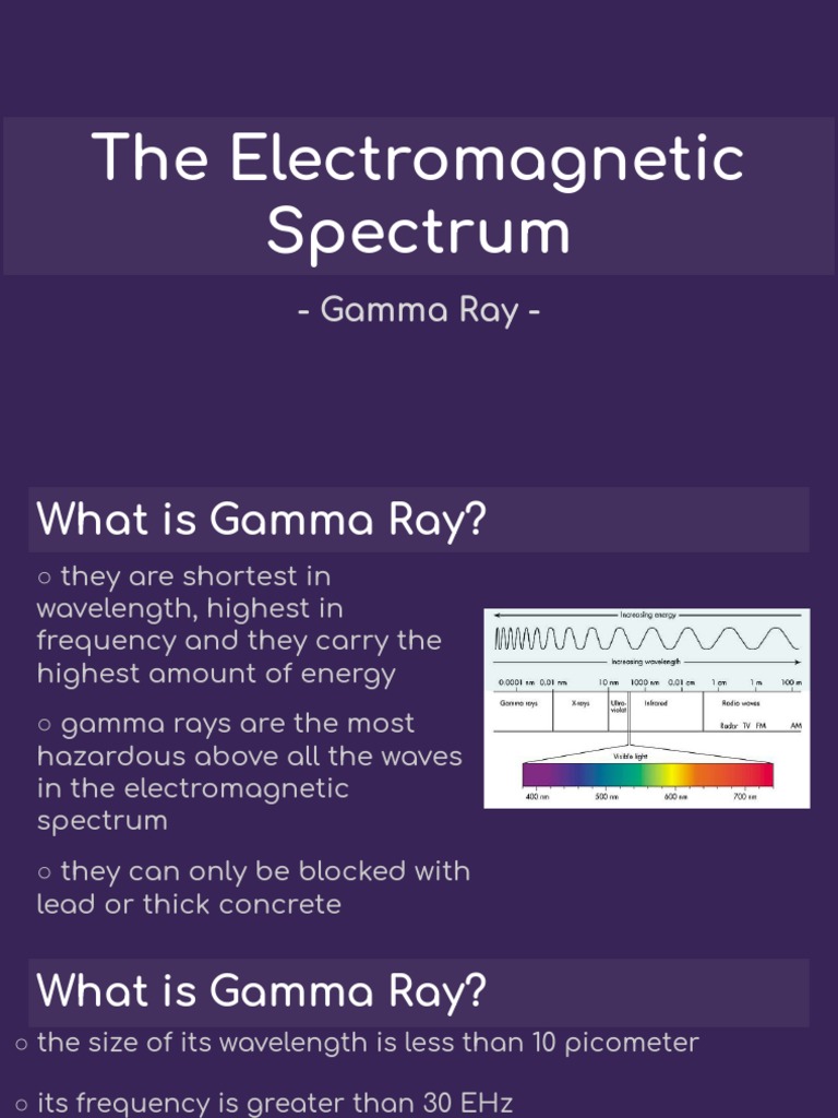 The Electromagnetic Spectrum: - Gamma Ray | PDF