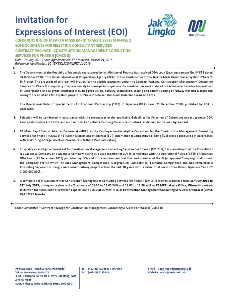 Invitation For Expressions of Interest (EOI) | PDF | Business
