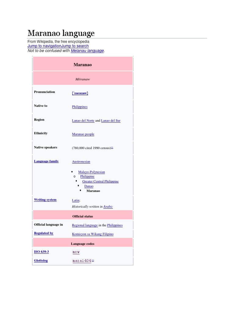Maranao Language | PDF | Languages | Language Arts & Discipline