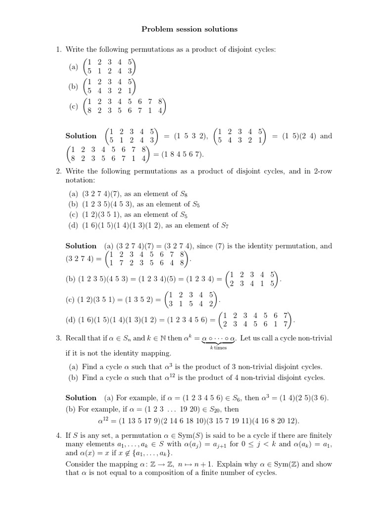Permutations Of Groups Pdf Integer Permutation