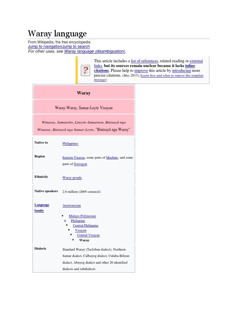Waray Language | PDF | Human Communication | Semiotics