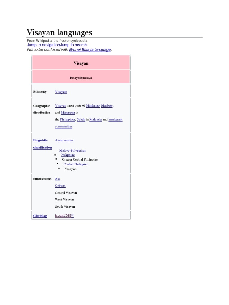 Visayan Languages | PDF | Languages | Language Arts & Discipline