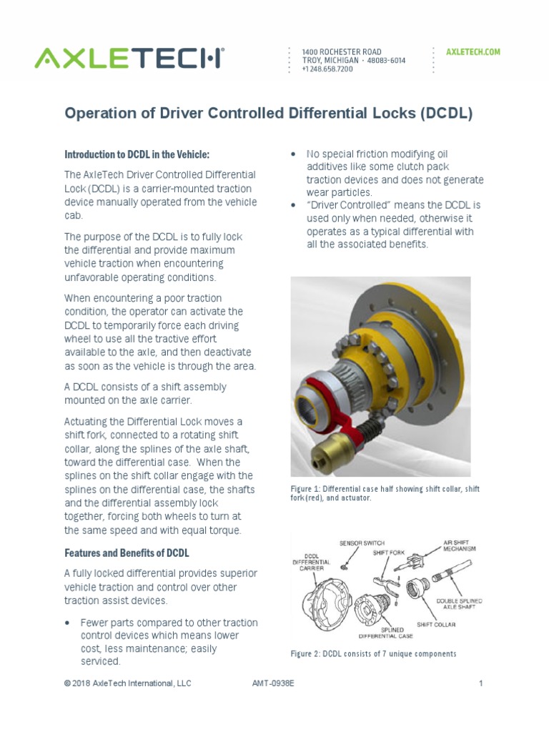 Operation of Driver Controlled Differential Locks (DCDL) | PDF | Axle ...