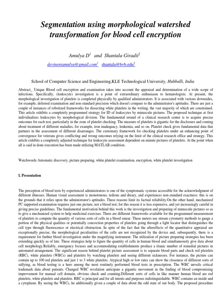 Segmentation Using Morphological Watershed Transformation | PDF | Image ...