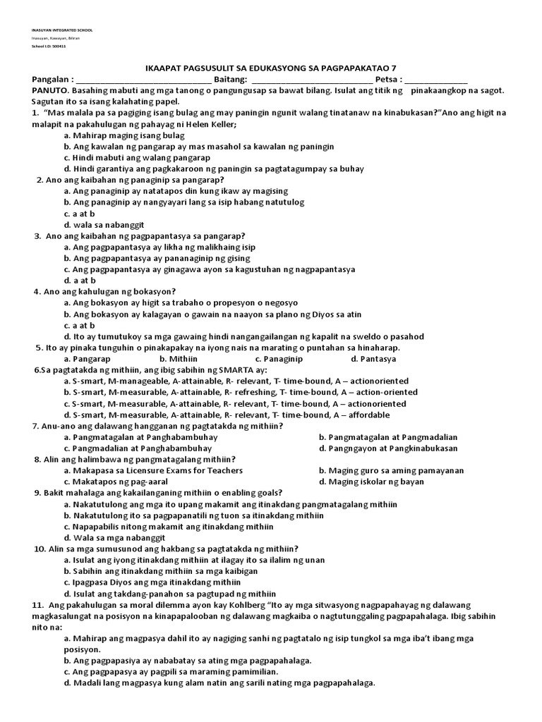 Tle Examination | PDF