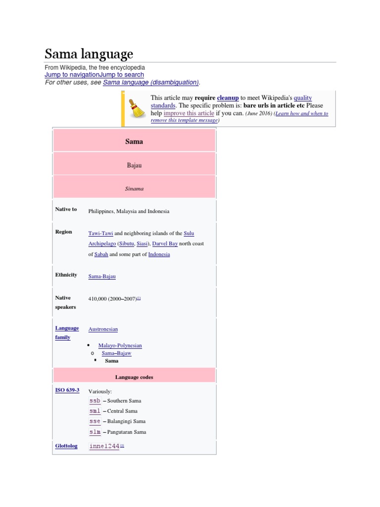 Sama Language | PDF | Human Communication | Languages
