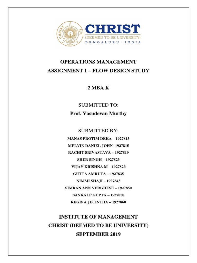 Operations Management Final Report | PDF | Lean Manufacturing | Operations Management