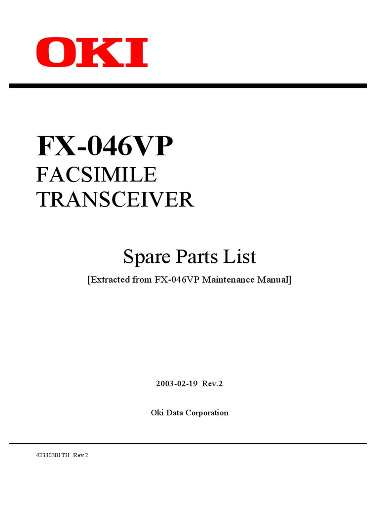OKI Fax 86 Parts | PDF | Manufactured Goods | Equipment