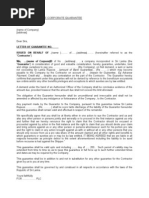 Model Letter of Comfort Template | PDF | Subsidiary | Board Of Directors