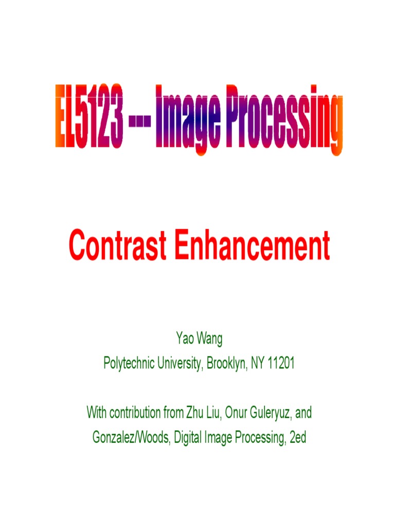 Contrast Enhancement Techniques in Imaging | PDF | Image Processing ...