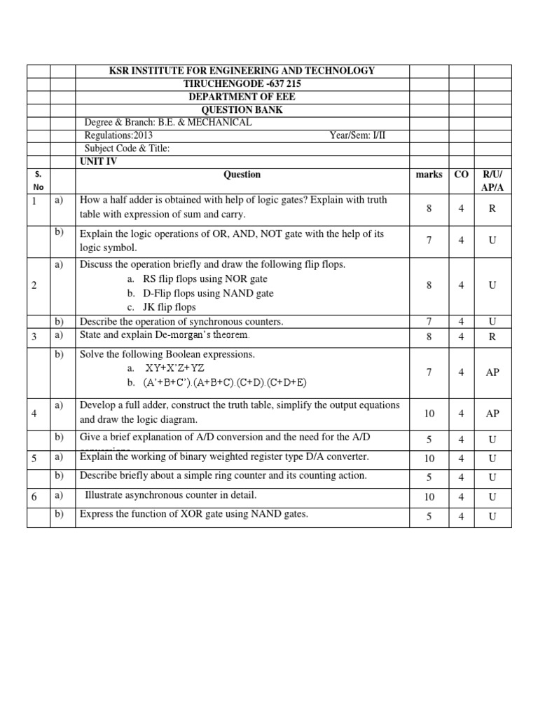 IAT Question Paper Format1 | PDF | Logic Gate | Modulation