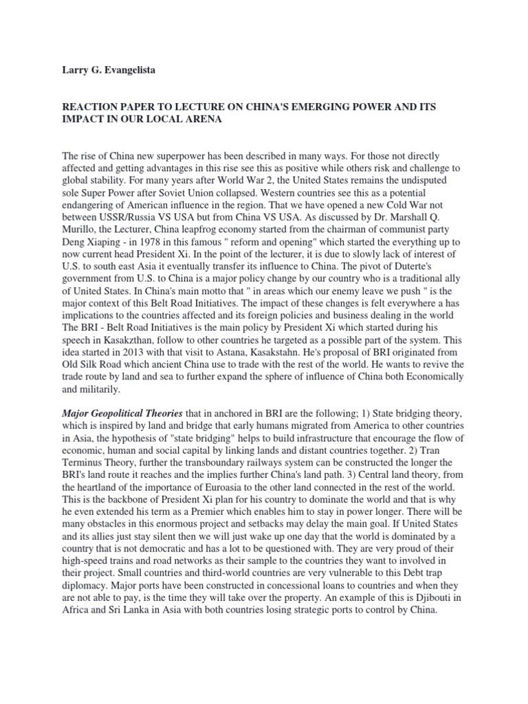 China Rise in Asia PDF | PDF | Superpowers | China