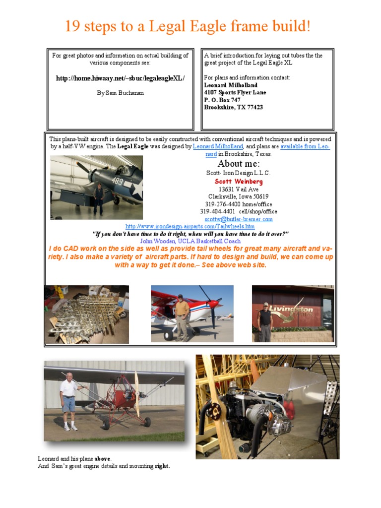 19 Step To Build Legal Eagle Ultralight | PDF