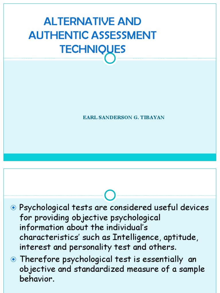 Alternative and Authentic Assessment Techniques | PDF | Observation ...