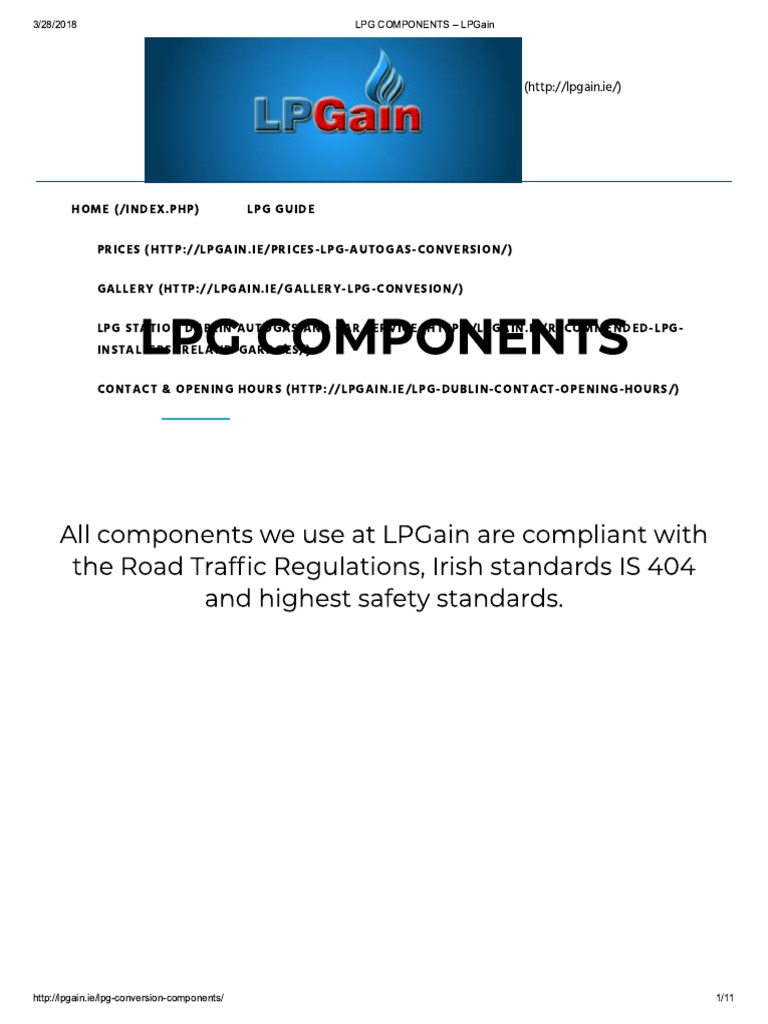 LPG Components - Lpgain | PDF