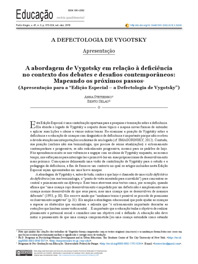 Anna Stetsenko Defectogia de Vigotsky PDF | PDF | Humano | Sociologia