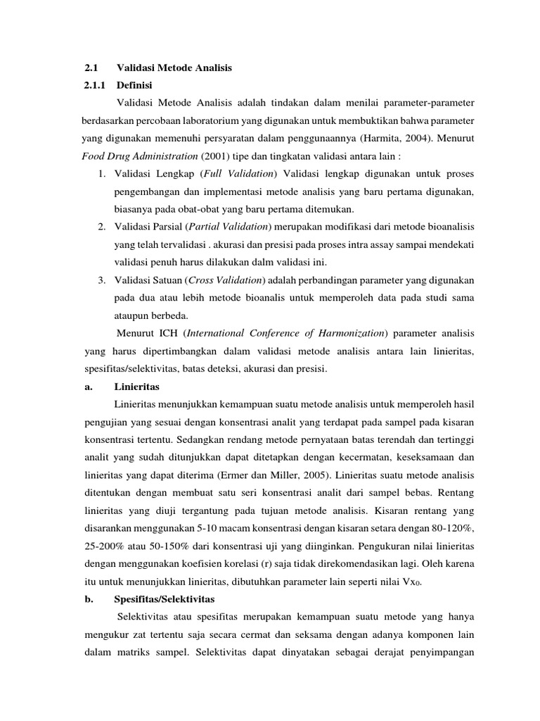 Validasi Metode Analisis | PDF