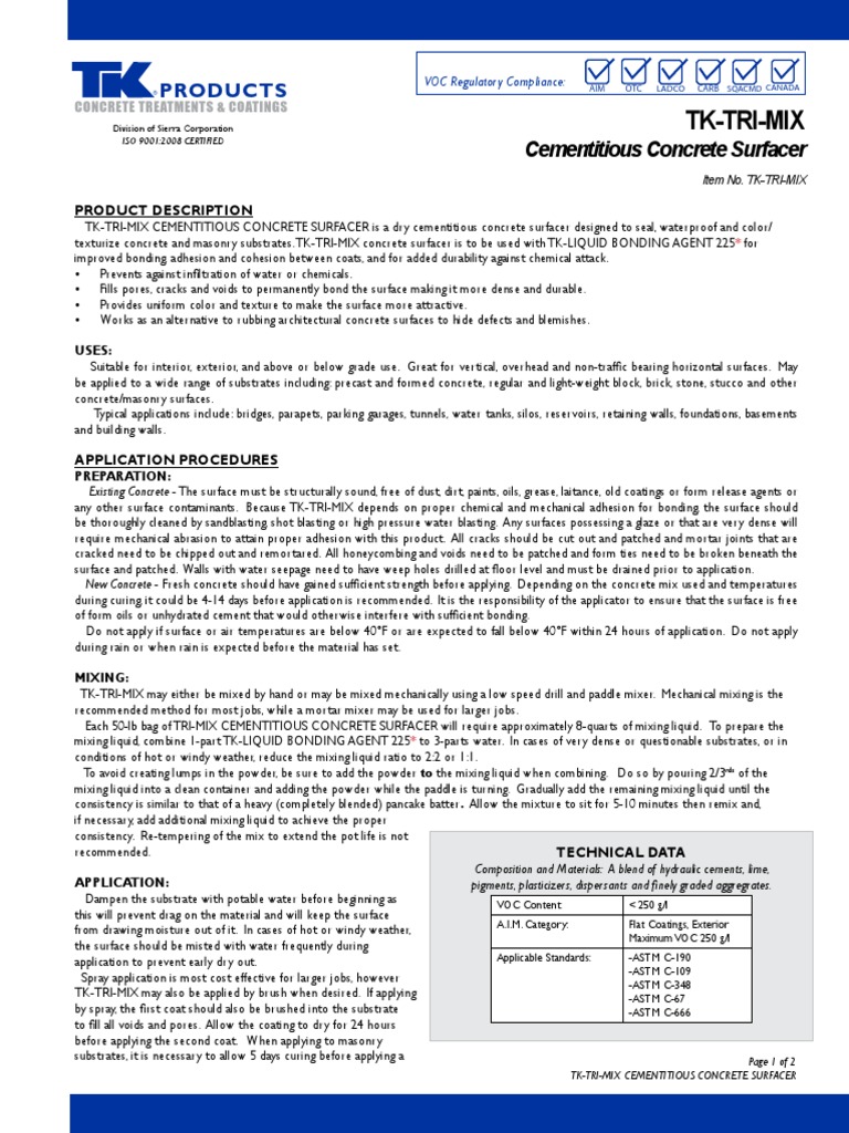 Tri Mix | PDF | Masonry | Concrete
