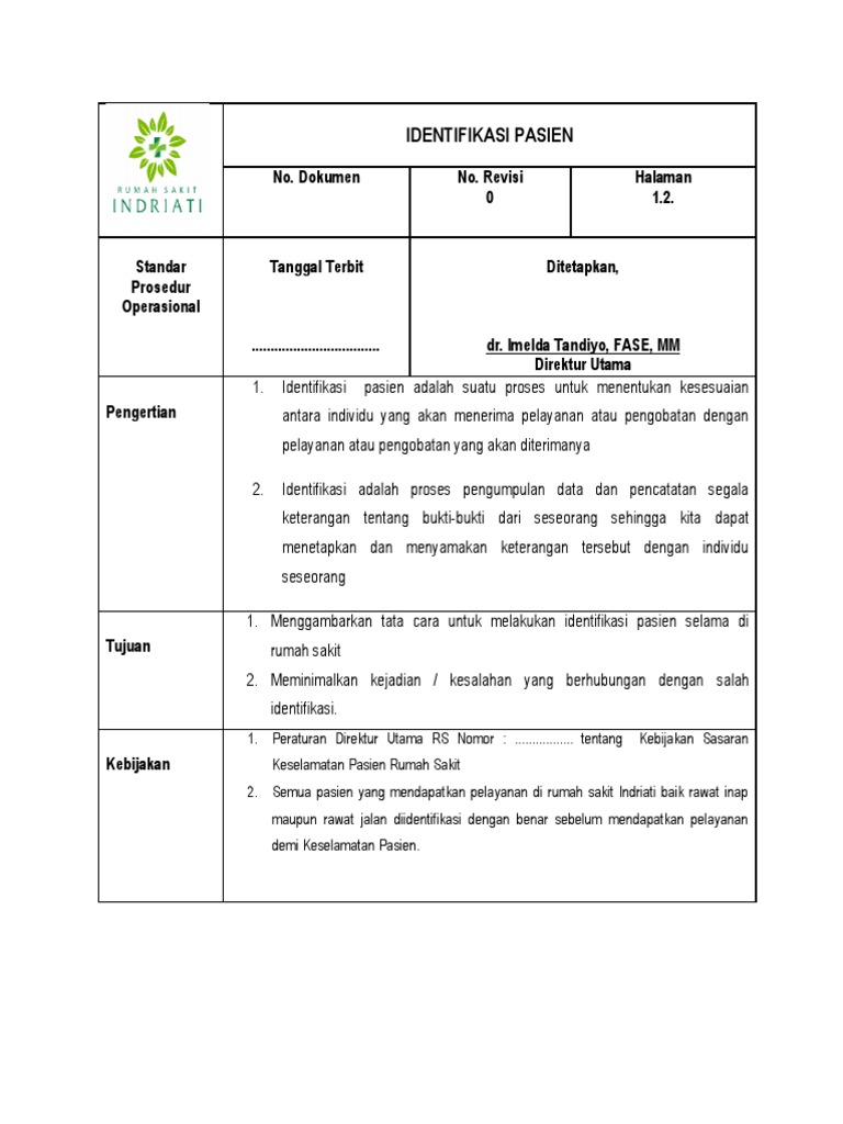 Identifikasi Pasien | PDF