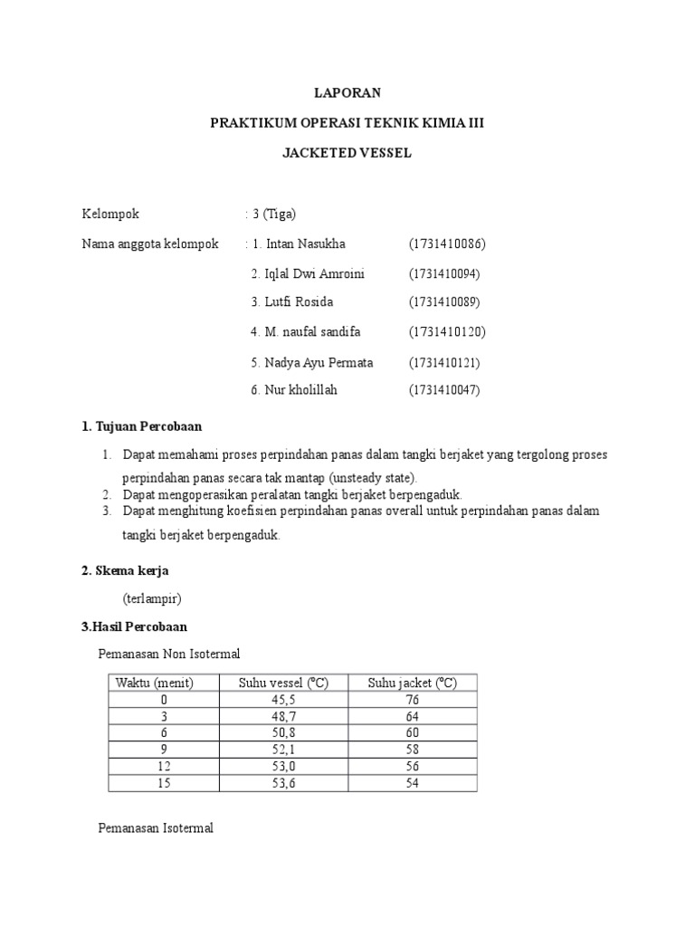 LAPORAN Jacketed Vessel | PDF