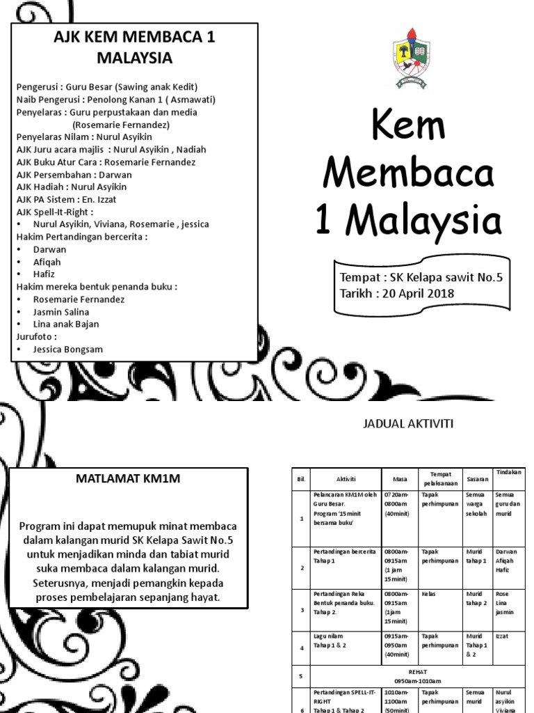 Tentatif PSS Kempen Dekad Membaca | PDF