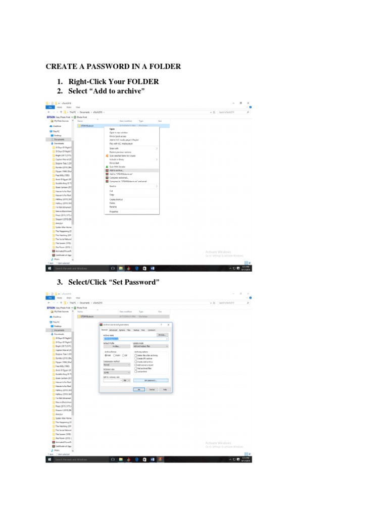 Create A Password in A Folder | PDF