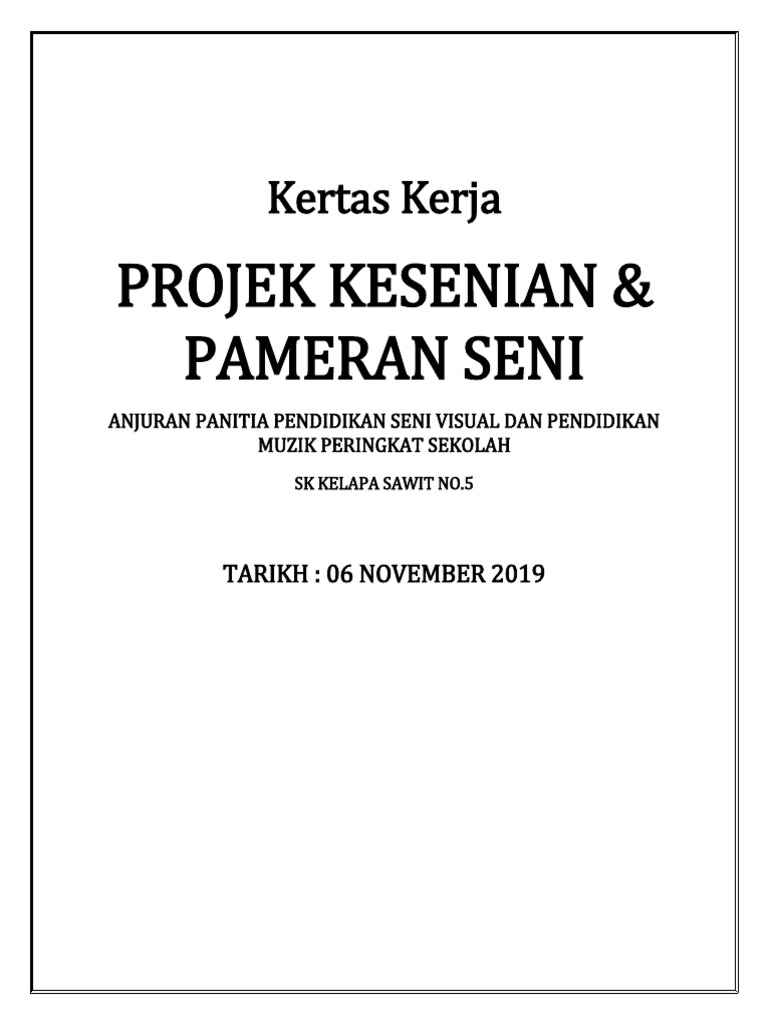 Kertas Kerja Projek Kesenian | PDF