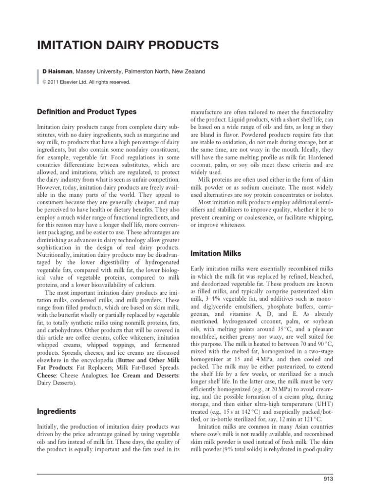An In-Depth Look at Imitation Dairy Products: Ingredients ...
