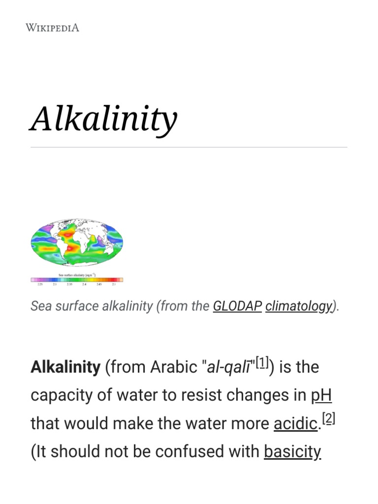 Alkalinity PDF | Download Free PDF | Alkalinity | Ph