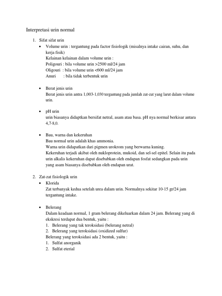 Interpretasi Urin Normal | PDF