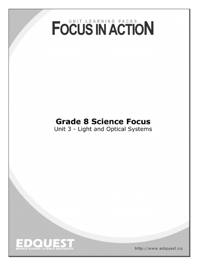 Science 8 Unit 3 Light and Optics Final Review Booklet | PDF | Lens ...