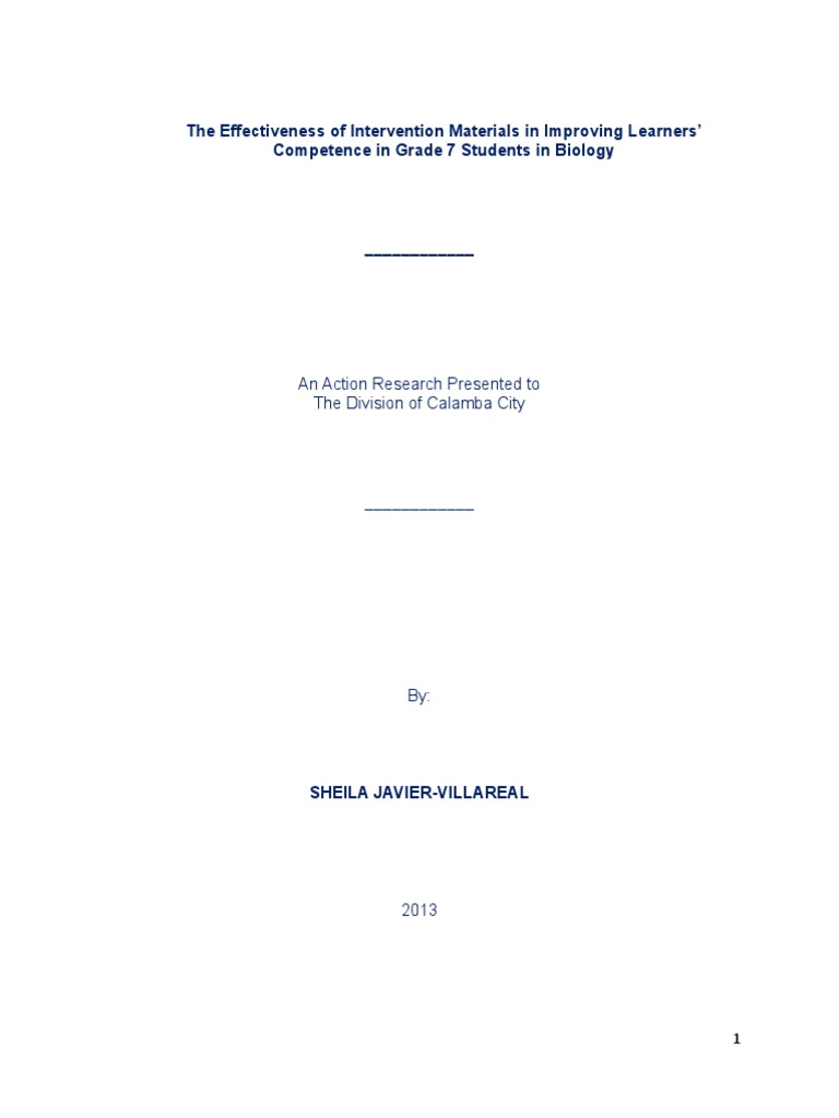 The Effectiveness of Intervention Materials in Improving Learners ...