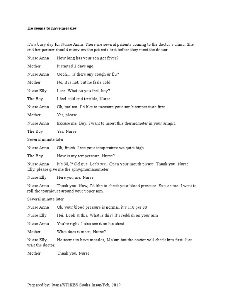 Dialogue For Student Nurses | PDF | Health Care | Clinical Medicine